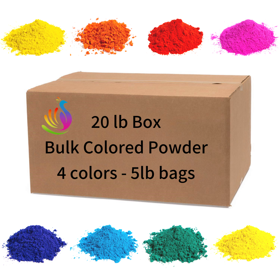 20lb - Color Powder [4 Colors in 100 Gram Increments] – Peacock Powder